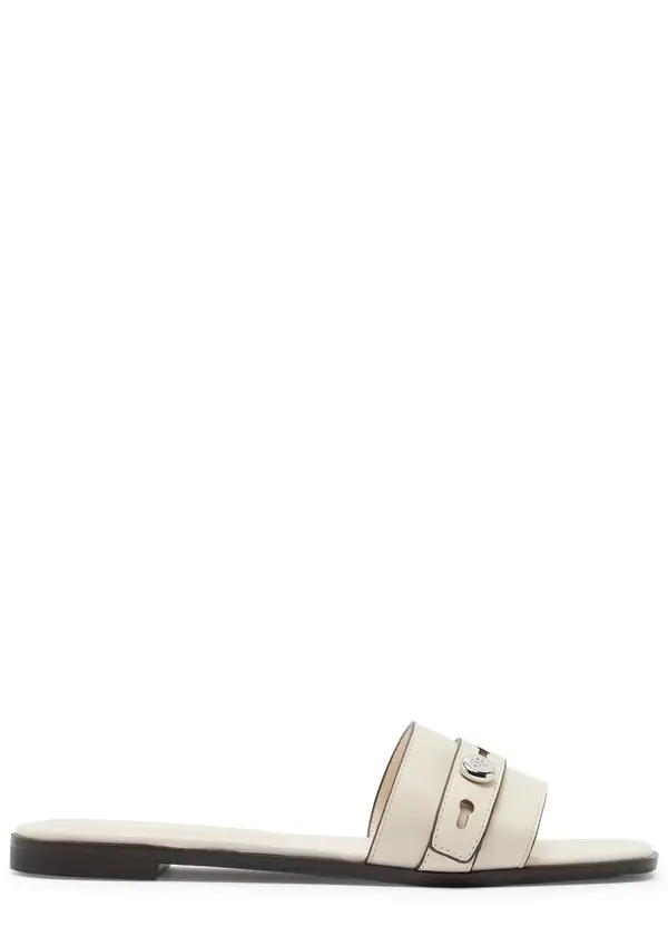 Tory Burch Romy Leather Sliders - White