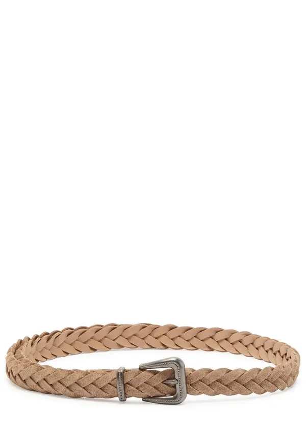 Brunello Cucinelli Braided Suede Belt - Brown