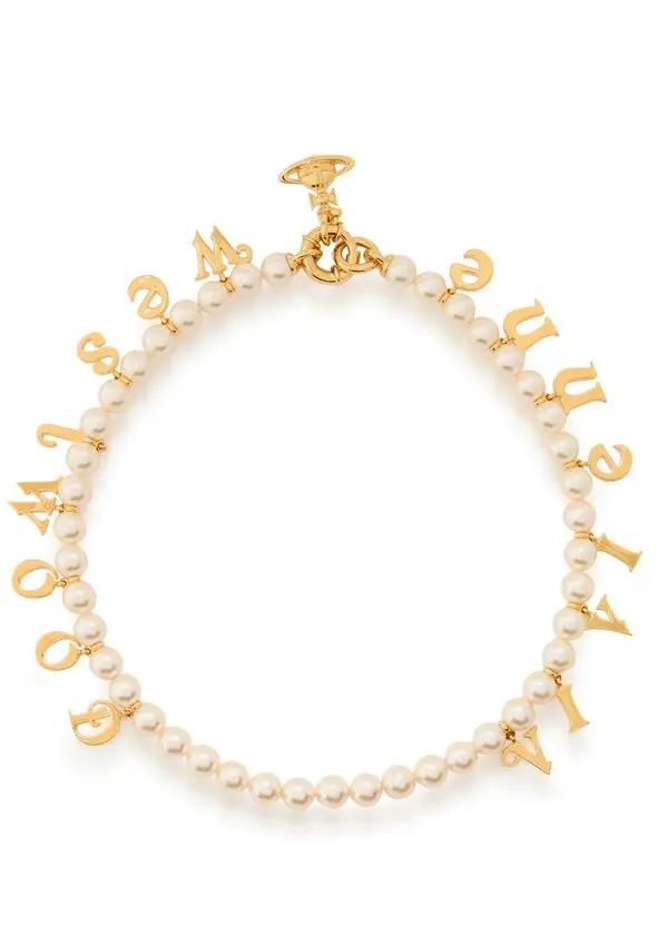 VIVIENNE WESTWOOD Leanne Letter-charm Necklace - Pearl