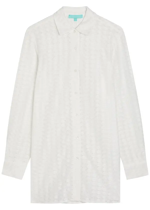 Melissa Odabash Daria Lace Cover-up Shirt - White