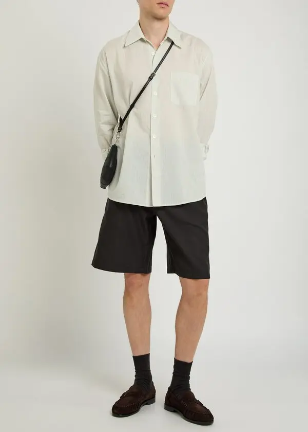 Our Legacy Above Pinstriped Cotton-blend Shirt - White