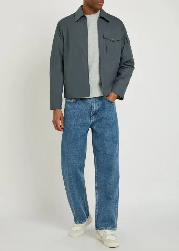 Stone Island Ghost Logo Cotton-poplin Overshirt - Blue