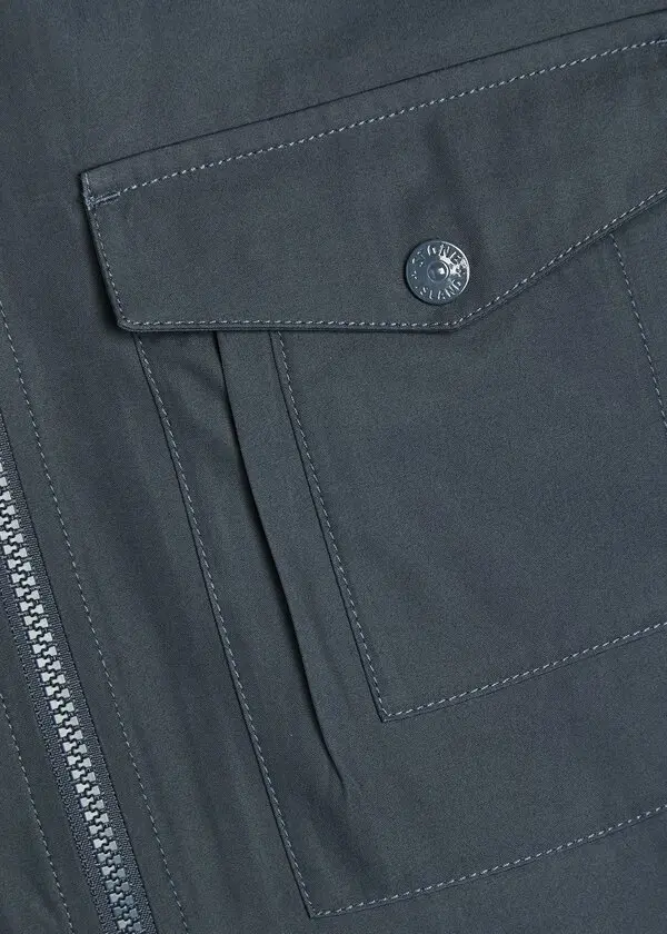 Stone Island Ghost Logo Cotton-poplin Overshirt - Blue