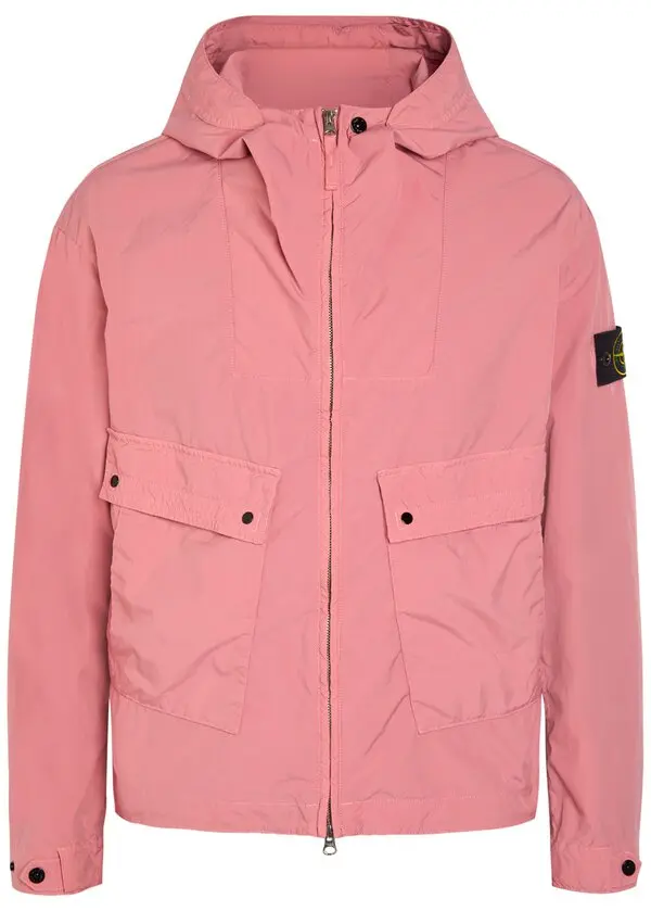 Stone Island Hooded Poplin Jacket - Pink