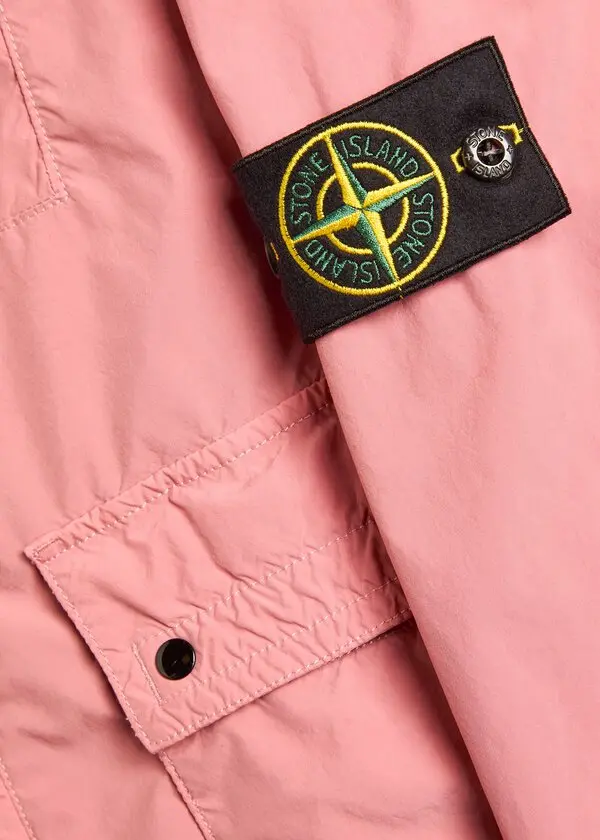 Stone Island Hooded Poplin Jacket - Pink