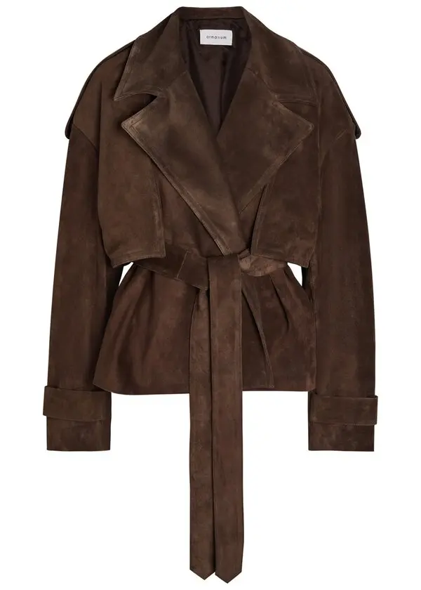 ARMARIUM Flamina Belted Suede Trench Jacket