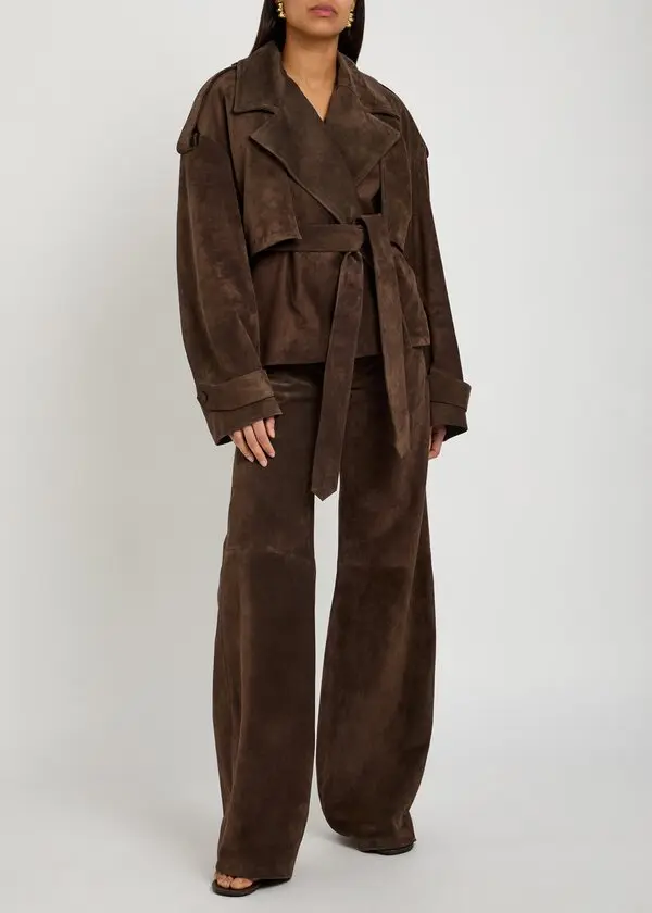 ARMARIUM Flamina Belted Suede Trench Jacket
