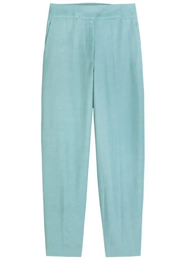 JOSEPH Aix Tapered-leg Trousers - Light Blue
