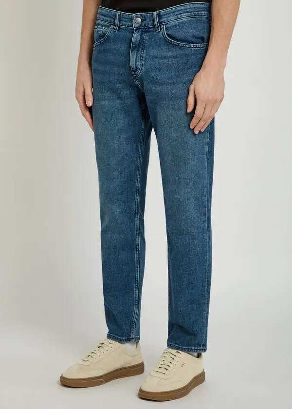 BOSS Tapered-leg Jeans - Navy