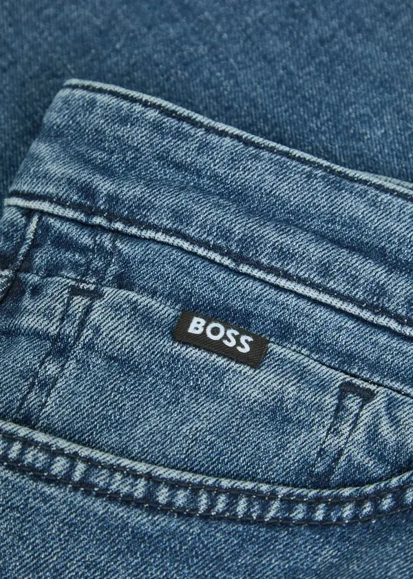 BOSS Tapered-leg Jeans - Navy