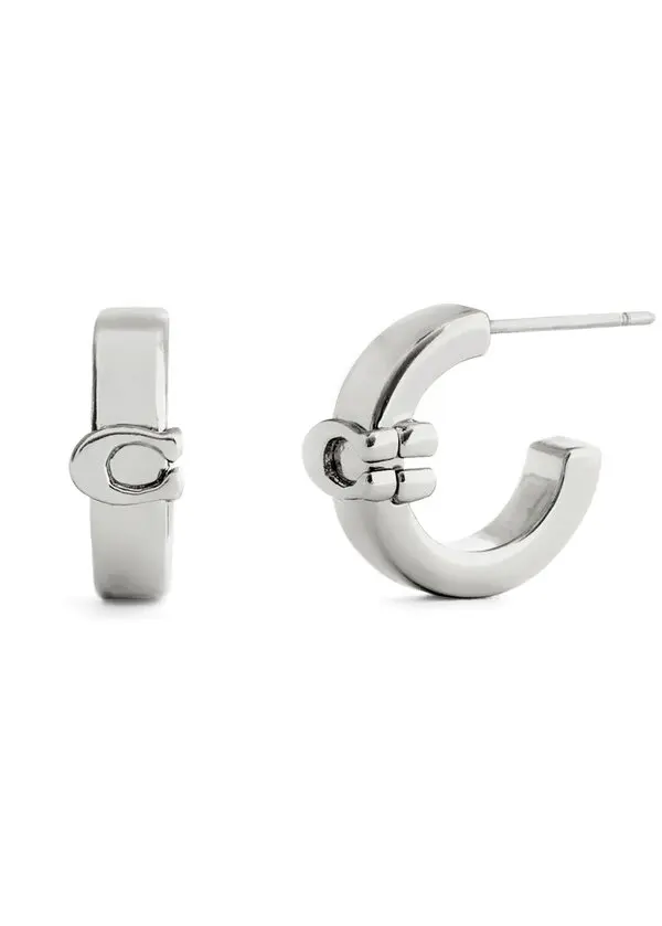 COACH Logo Hoop Earrings