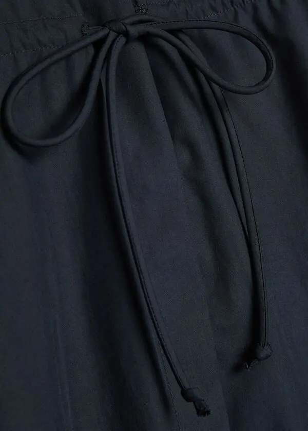 Emporio Armani Cotton-poplin Midi Dress - Navy