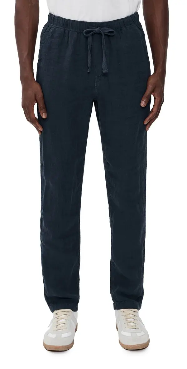 Faherty Brand Linen Drawstring Pants - Island Navy