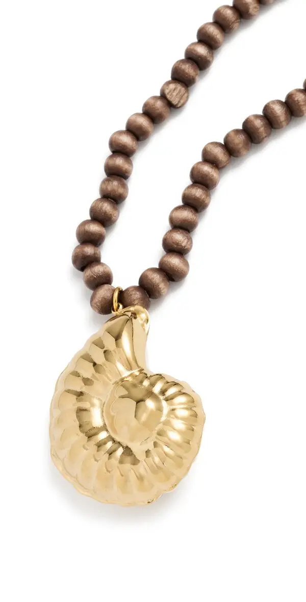 Maison Irem Orb Seashell Pendant Necklace - Brown