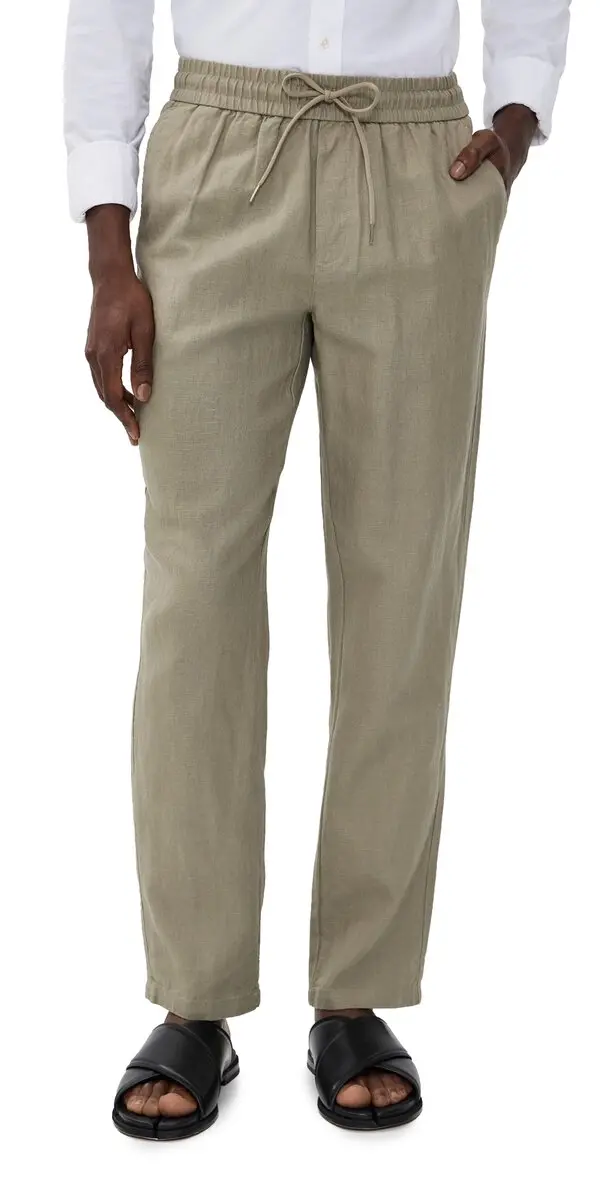 LES DEUX Patrick Linen Pants - Laurel Oak Sand