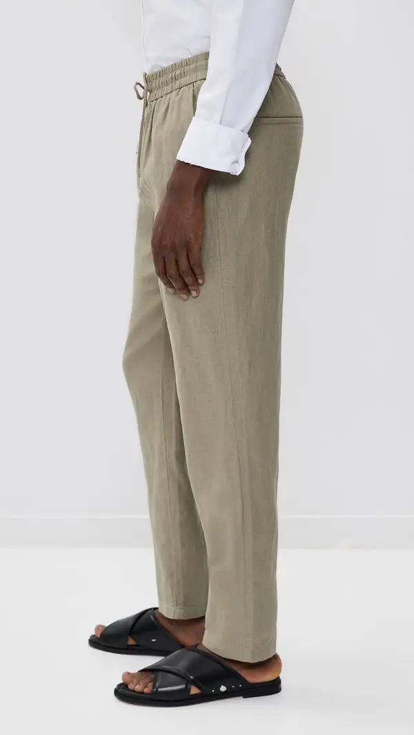 LES DEUX Patrick Linen Pants - Laurel Oak Sand