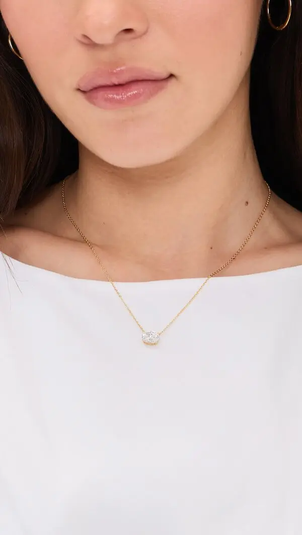 Shashi Oval East To West Pendant Necklace
