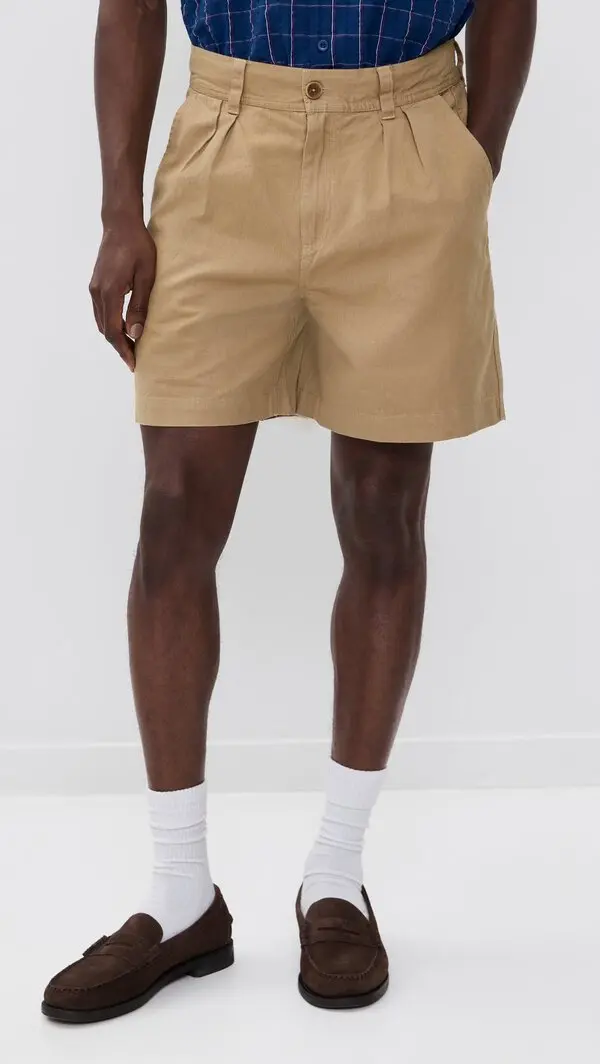 MCTAVISH Pleated Hemp Blend Shorts
