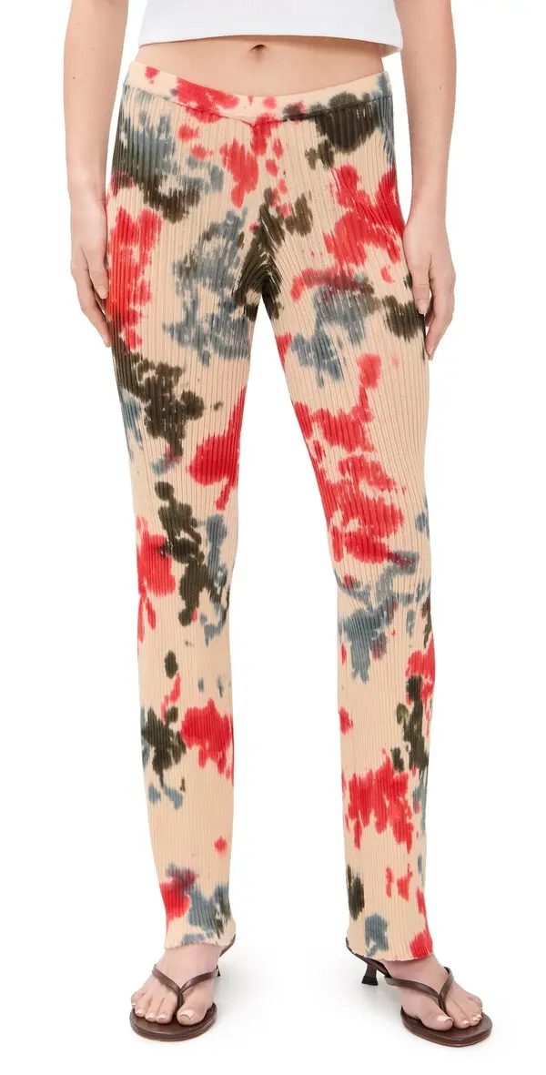 Rodebjer Monica Tie-dye Ribbed Knit Pants