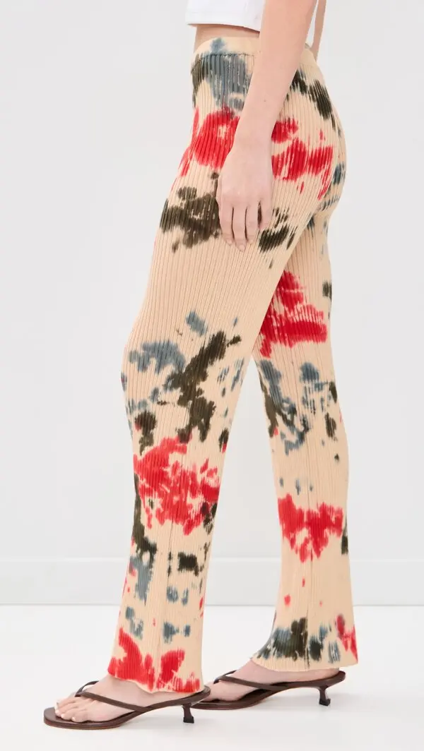 Rodebjer Monica Tie-dye Ribbed Knit Pants