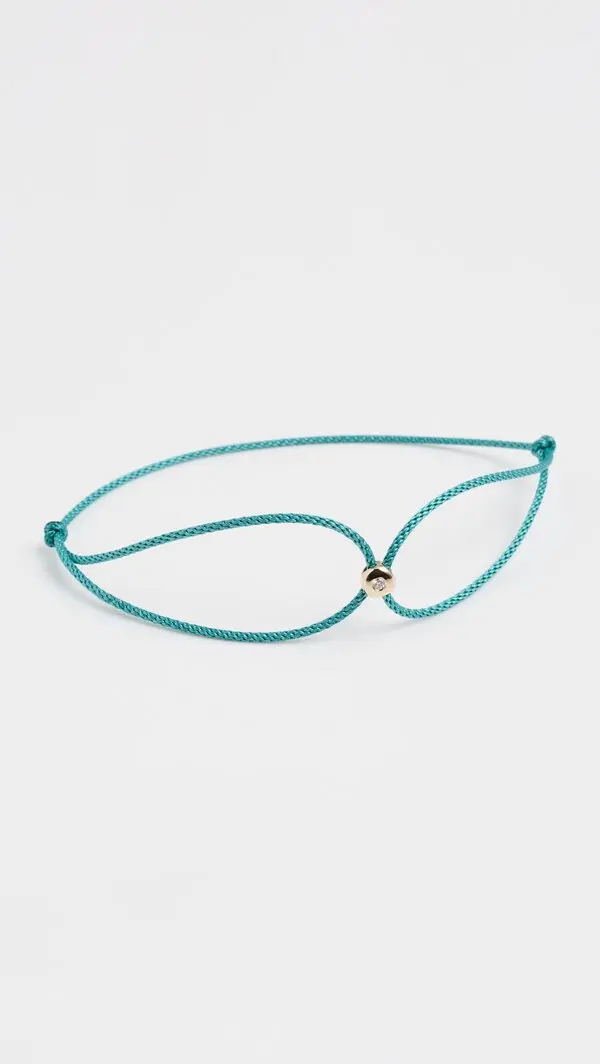 Ef Collection 14k Gold Diamond Dot Cord Bracelet - Lagoon