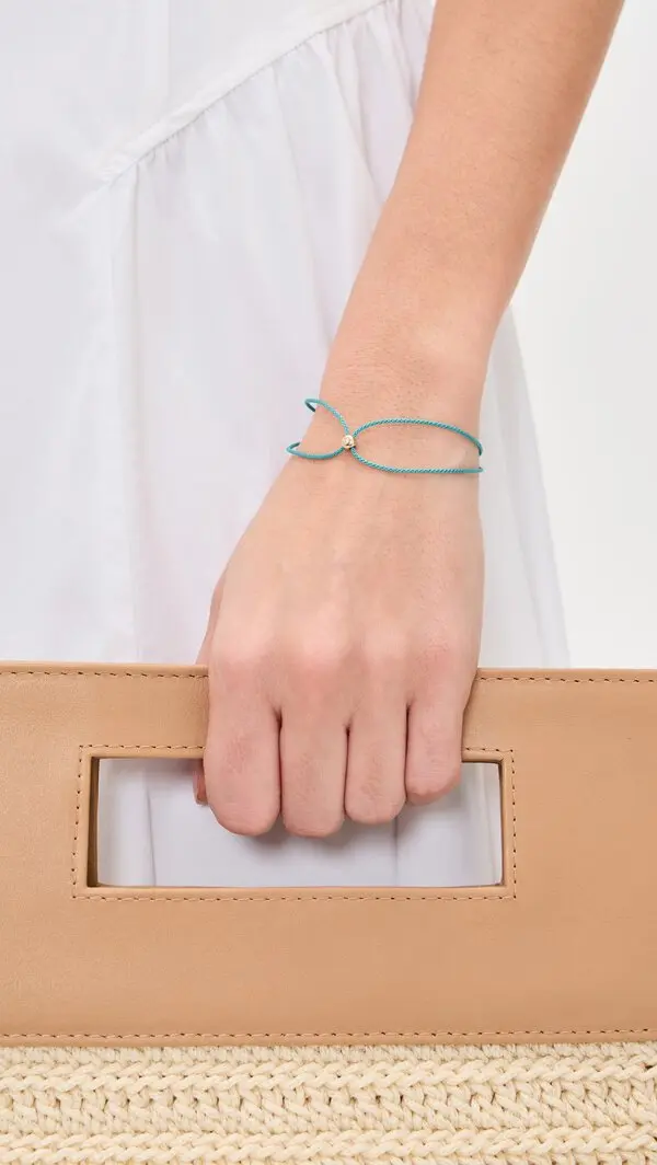 Ef Collection 14k Gold Diamond Dot Cord Bracelet - Lagoon