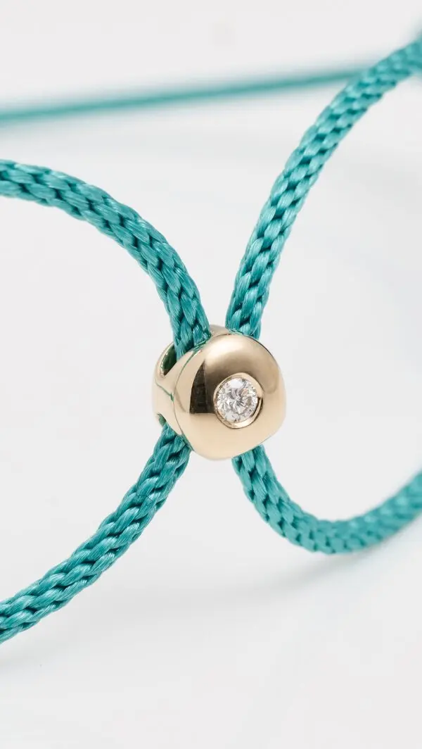 Ef Collection 14k Gold Diamond Dot Cord Bracelet - Lagoon