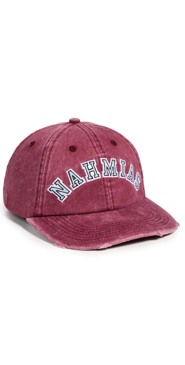NAHMIAS Chenille Dad Cap - Burgundy Cotton Silk