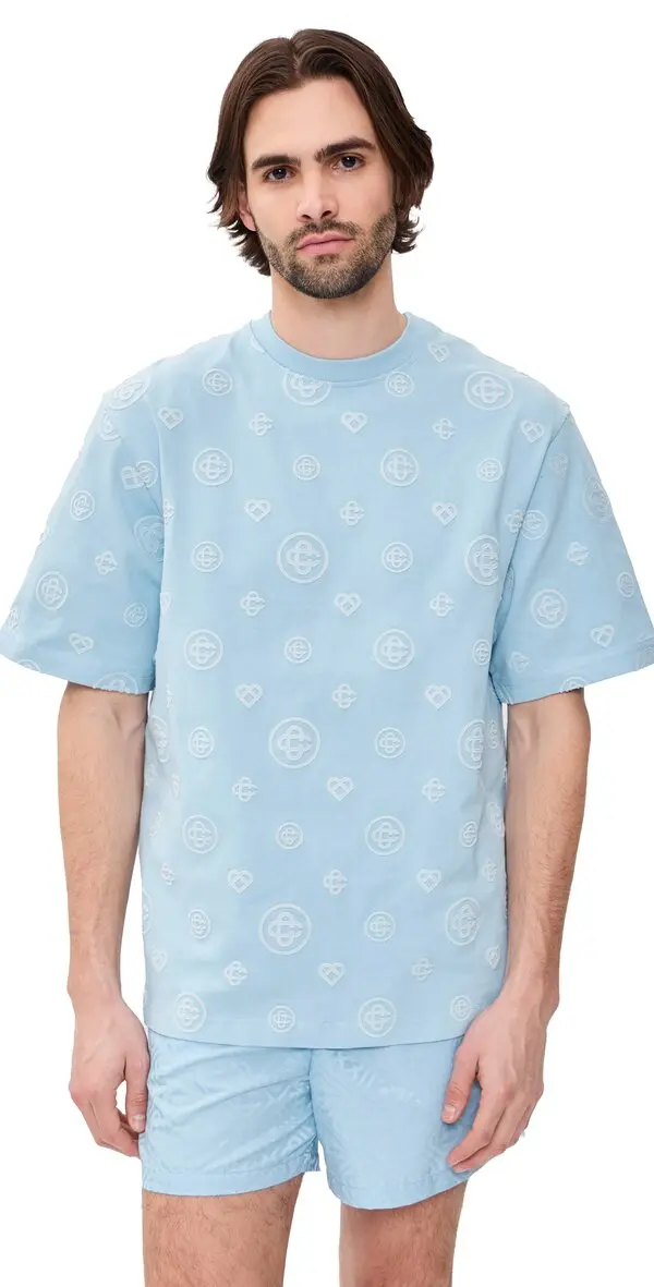 Casablanca Applique Monogram Oversized T-shirt - Blue