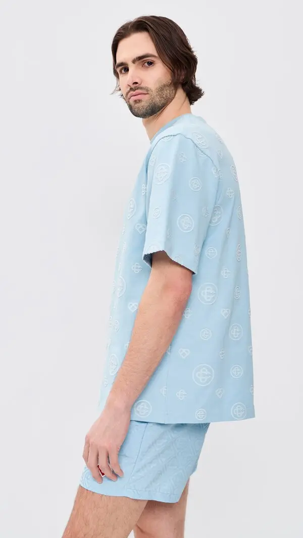 Casablanca Applique Monogram Oversized T-shirt - Blue