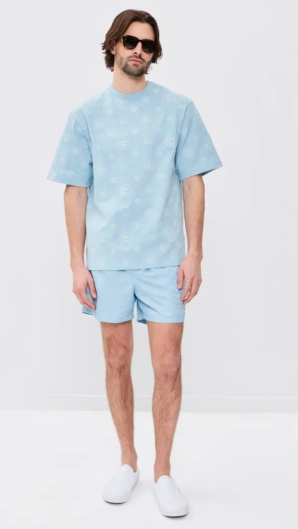 Casablanca Applique Monogram Oversized T-shirt - Blue