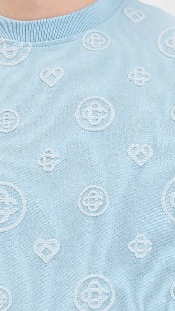 Casablanca Applique Monogram Oversized T-shirt - Blue