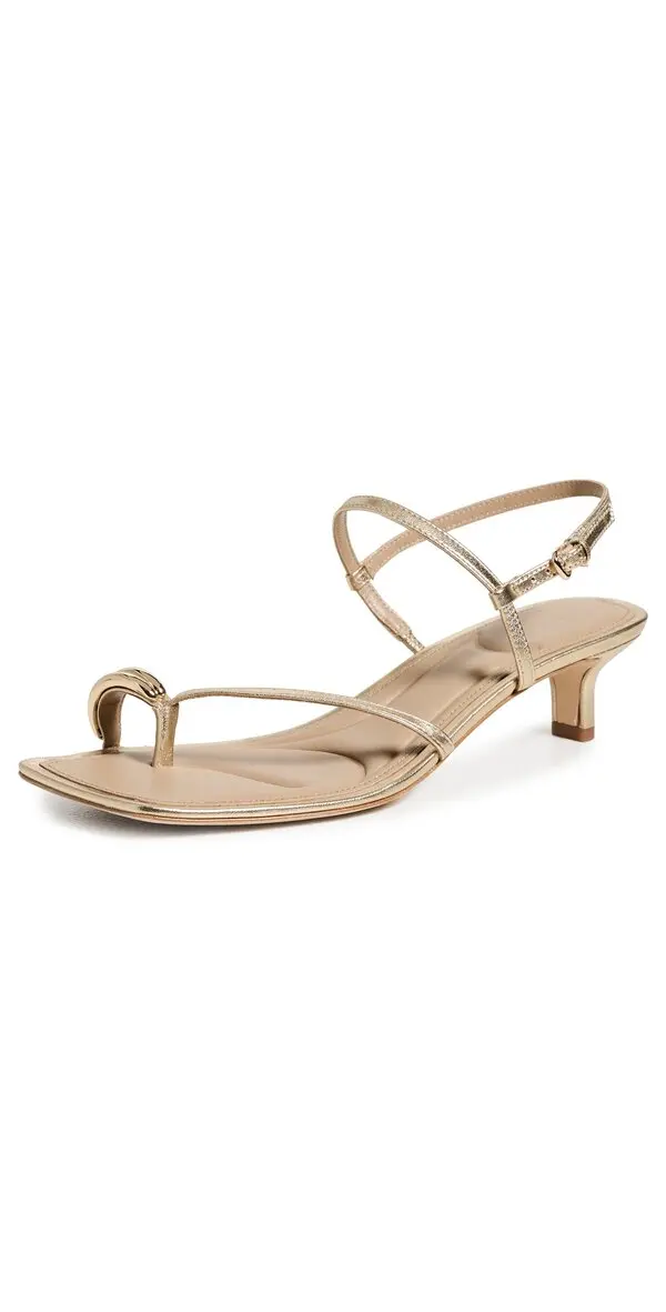 Vince Polli Kitten Heel Sandals - Champagne