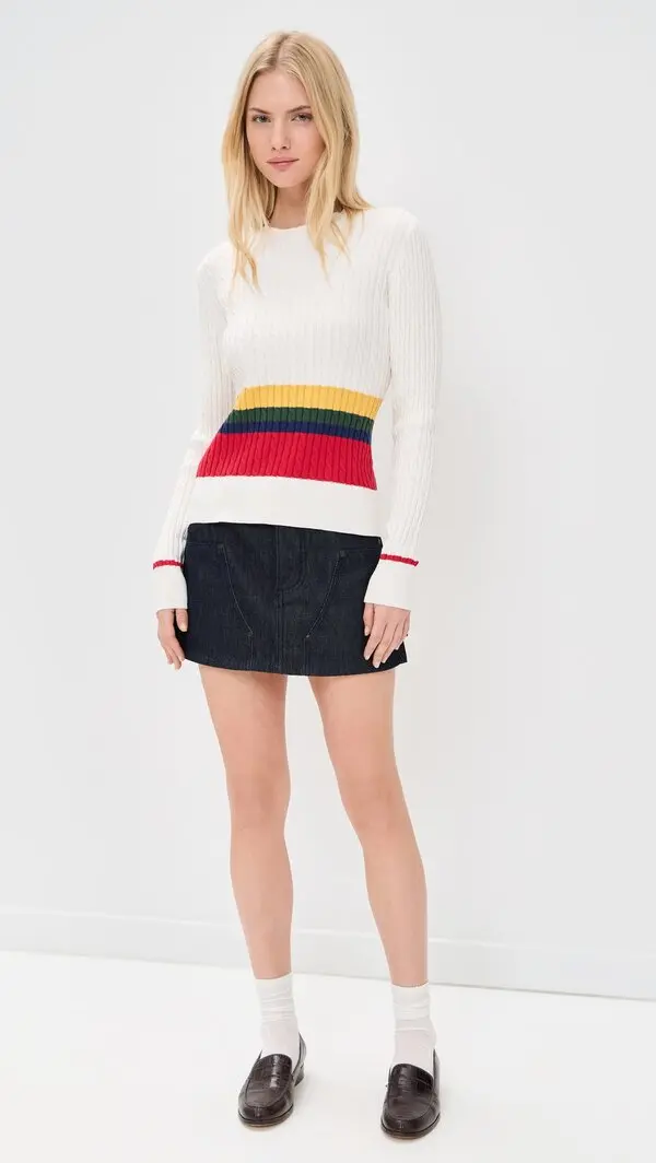 ROWING BLAZERS Primary Stripe Cable Knit Pullover