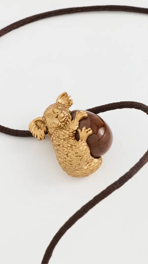 Zimmermann Mira Koala Pendant Necklace - Gold/red