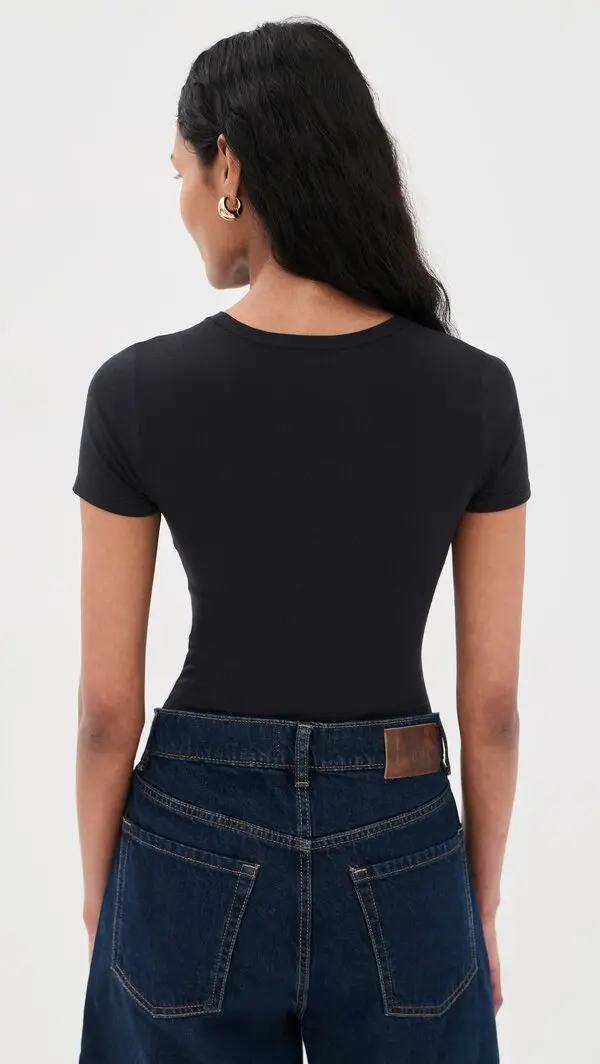 Polo Ralph Lauren Short Sleeve Thong Bodysuit - Onyx