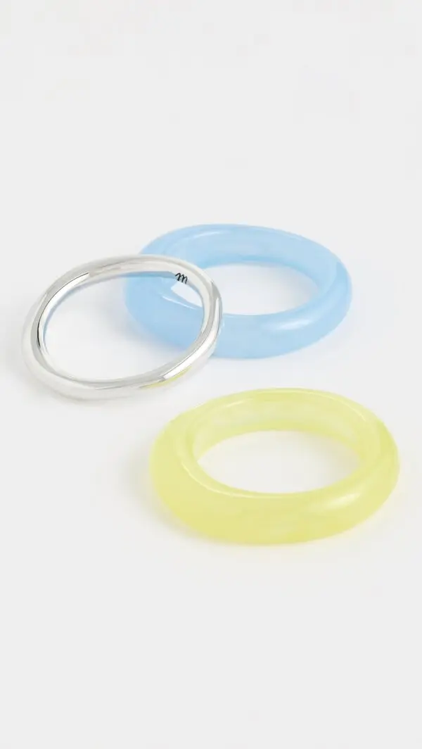 Madewell Sculptural Resin Stacking Ring Set - Tranquil Blue