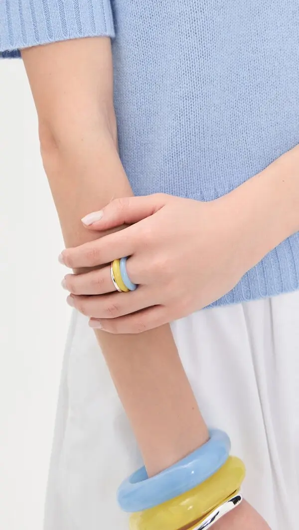 Madewell Sculptural Resin Stacking Ring Set - Tranquil Blue