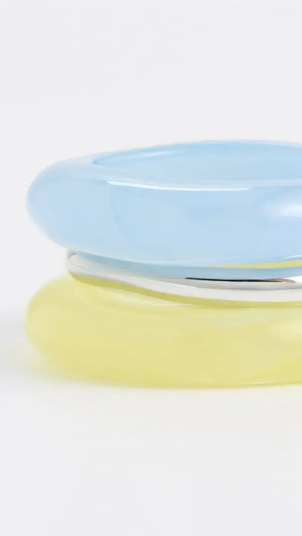 Madewell Sculptural Resin Stacking Ring Set - Tranquil Blue