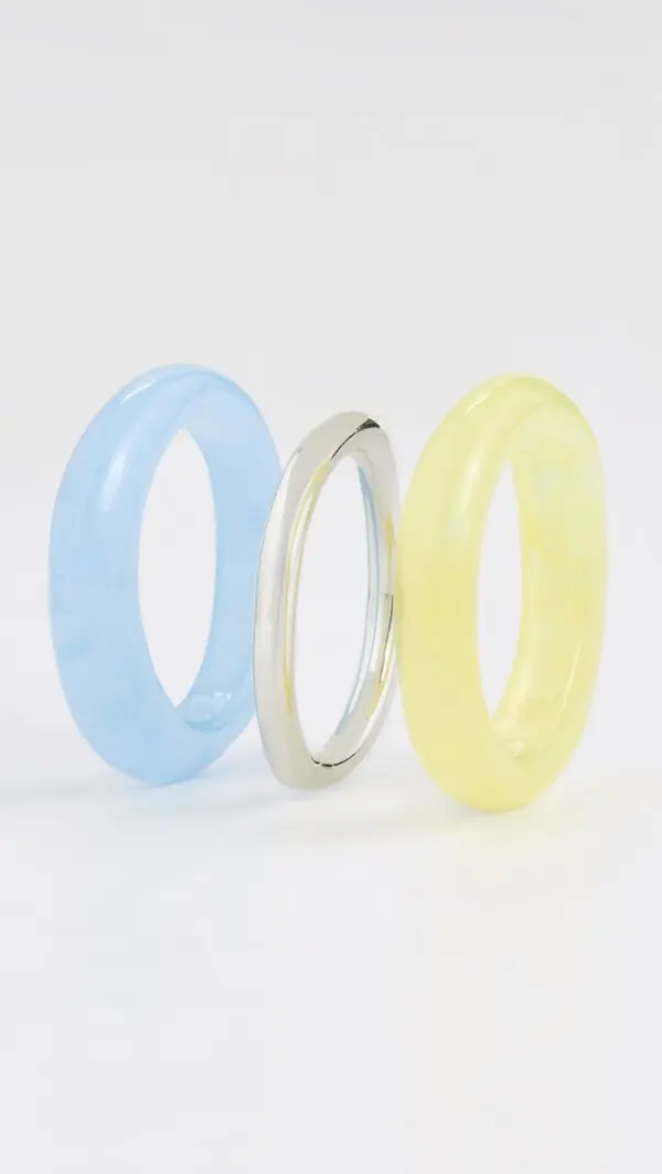Madewell Sculptural Resin Stacking Ring Set - Tranquil Blue