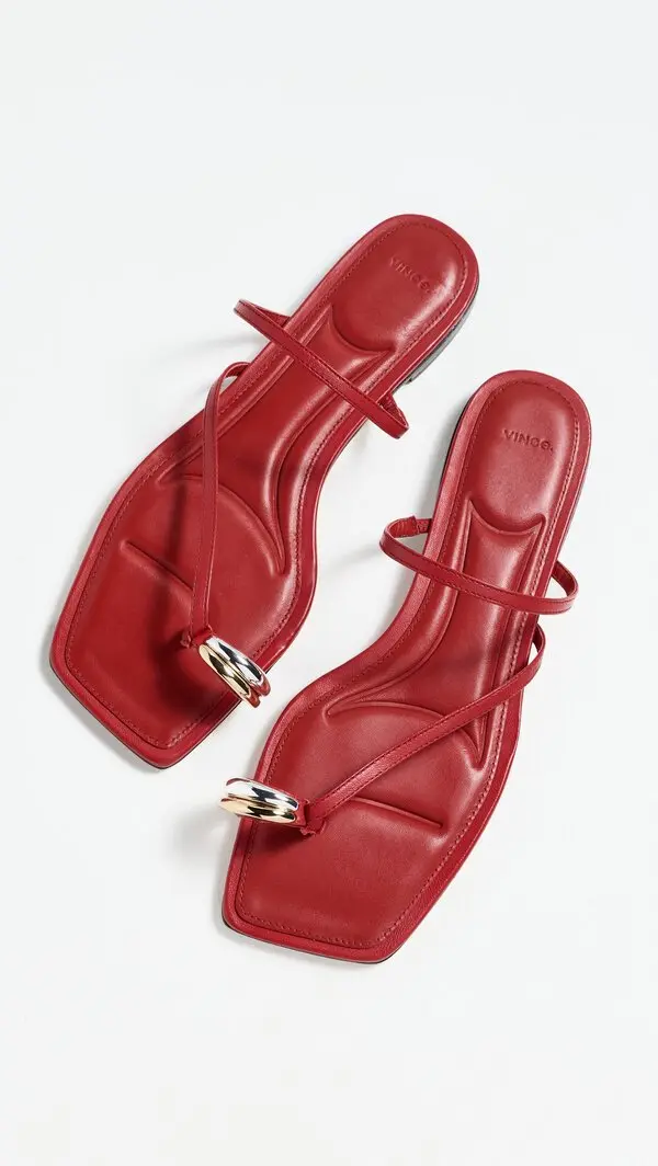 Vince Polli Toe Loop Sandals - Crimson