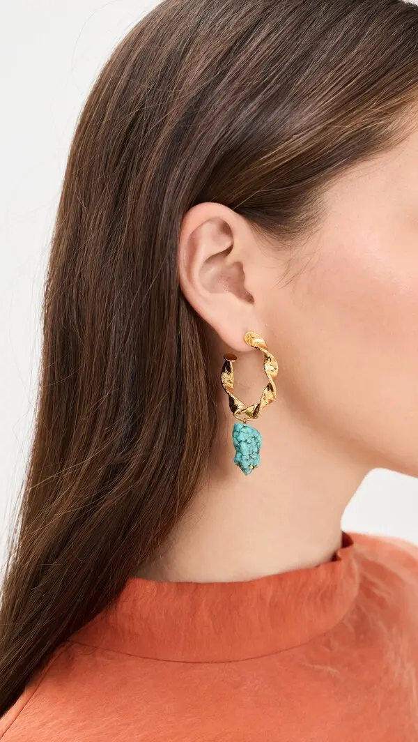 Maison Irem Rocky Hoop Earrings