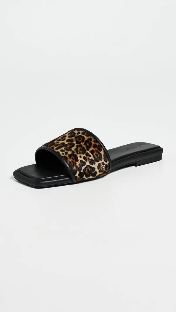 ANINE BING Ria Print Haircalf Slides
