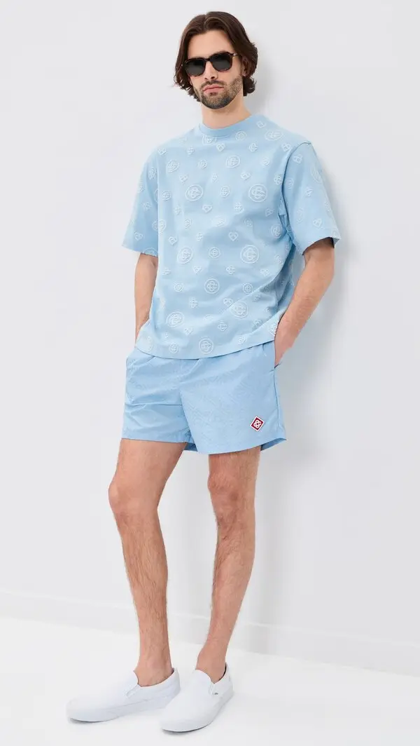 Casablanca Monogram Jacquard Swim Shorts - Blue