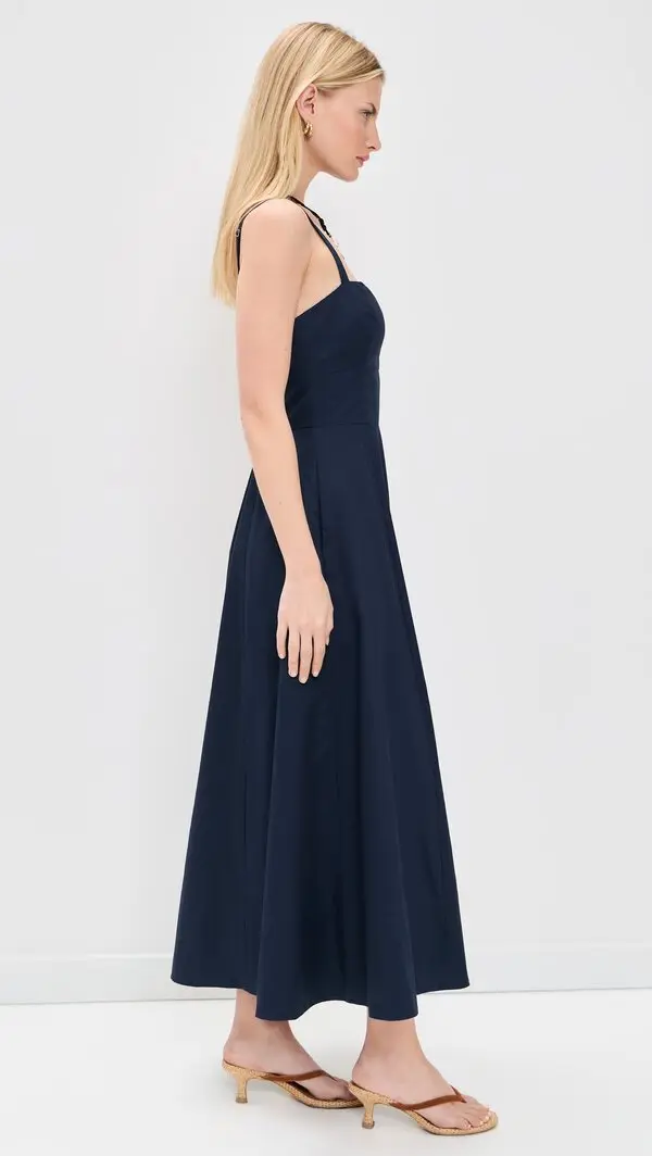 hill house margot dress blue floral block stripe The Margot Dress