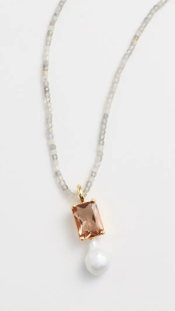 Maison Irem Thale Stone And Pearl Necklace