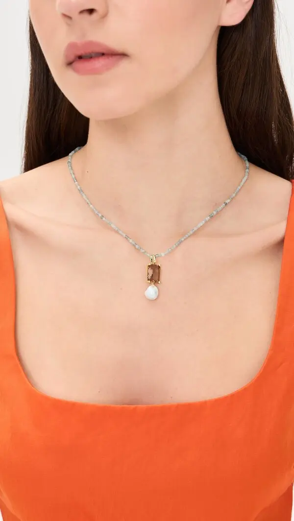 Maison Irem Thale Stone And Pearl Necklace