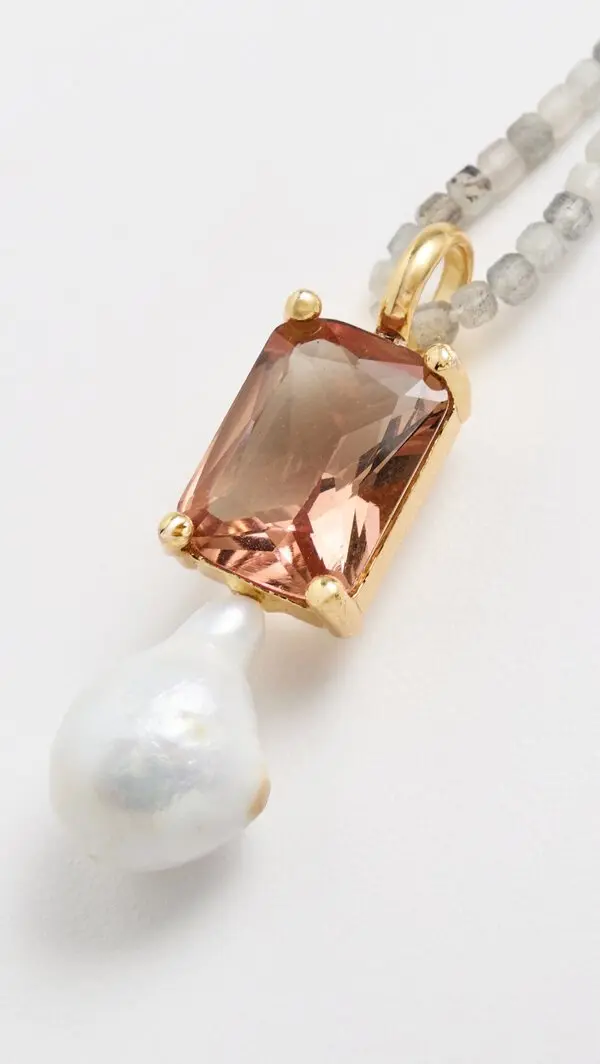 Maison Irem Thale Stone And Pearl Necklace