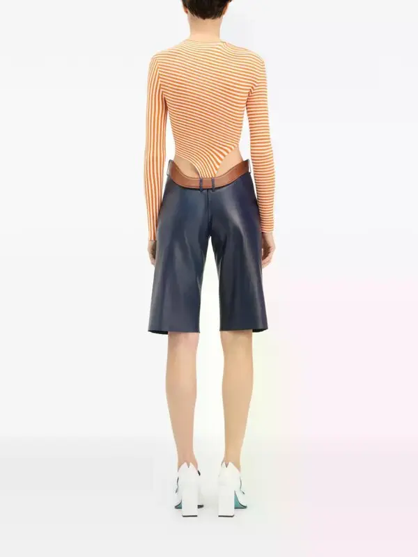 JEAN PAUL GAULTIER Striped Asymmetric Bodysuit
