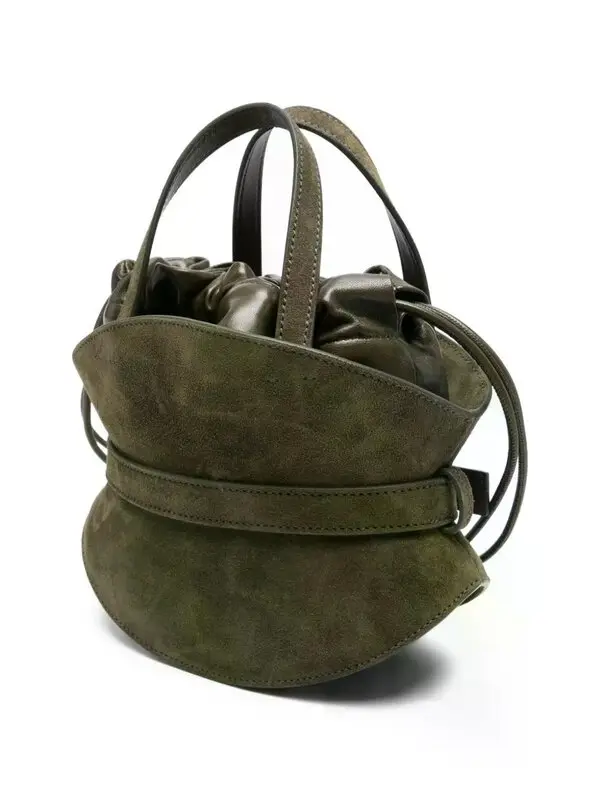 Balmain Suede Buckle Tote Bag - Green